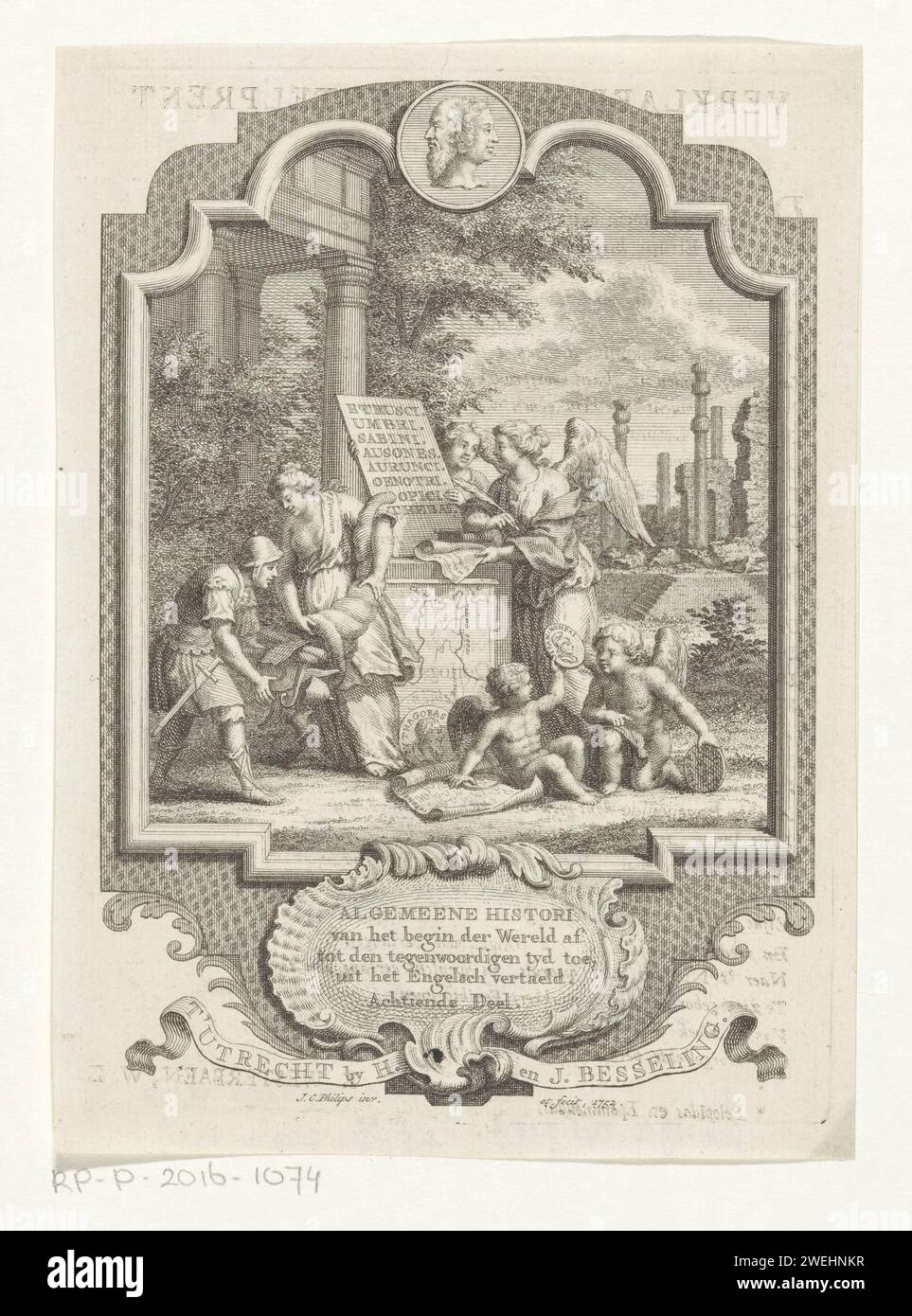 Cartouche with allegory on the history of Etruria, Jan Caspar Philips ...