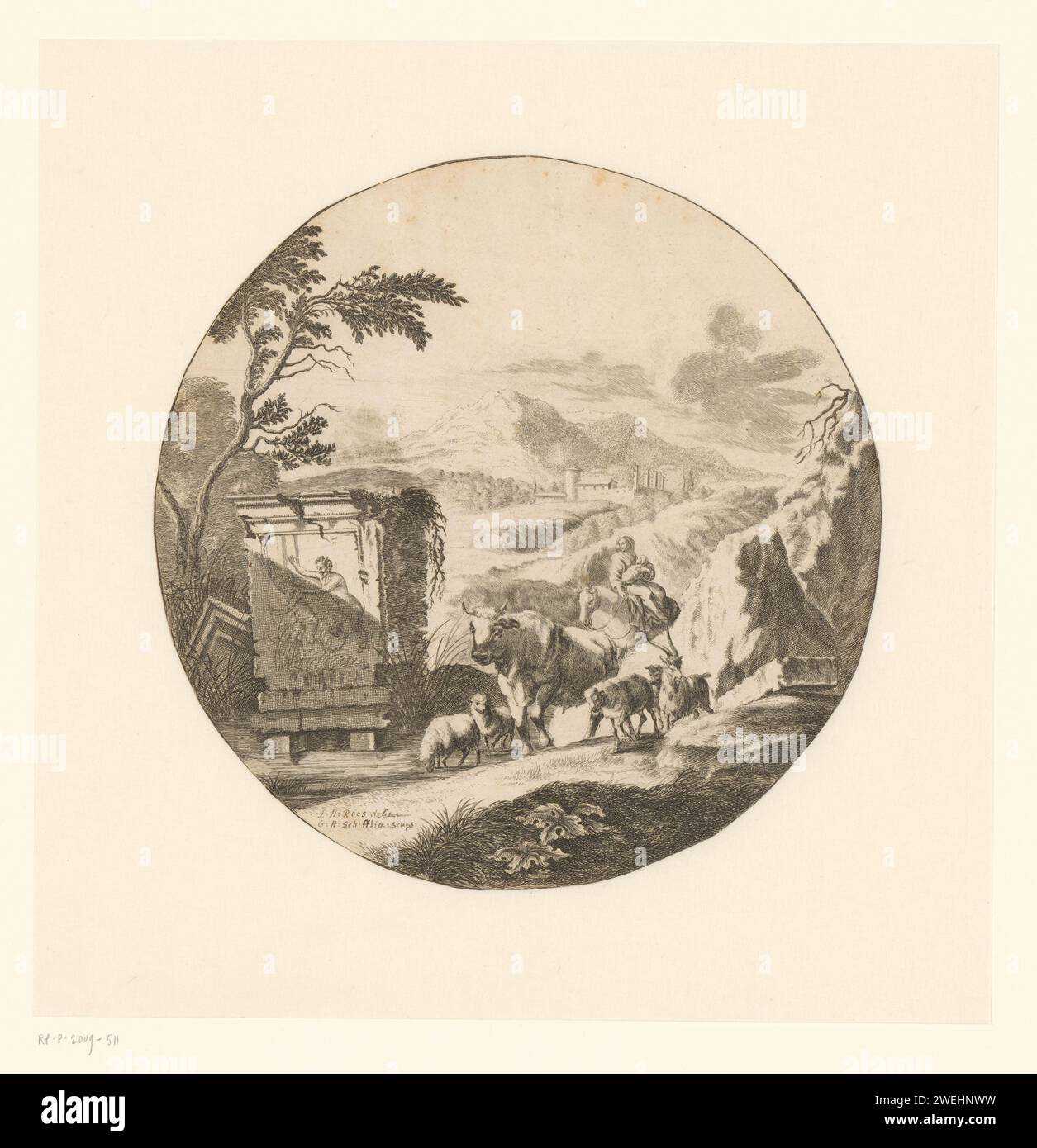 Landscape with Herderin and Child on Horse, c. 1666 - c. 1745 print ...