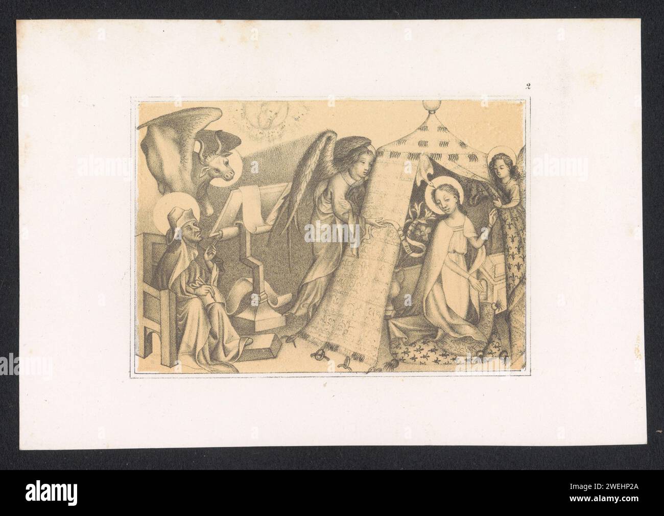 Lucas describes Maria, Karl Palzow, 1830 print The evangelist Lucas is ...
