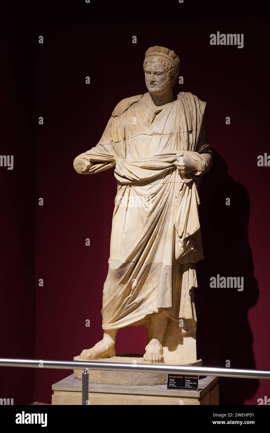 Emperor Priest Statue in Antalya Archeological Museum, Antalya City ...