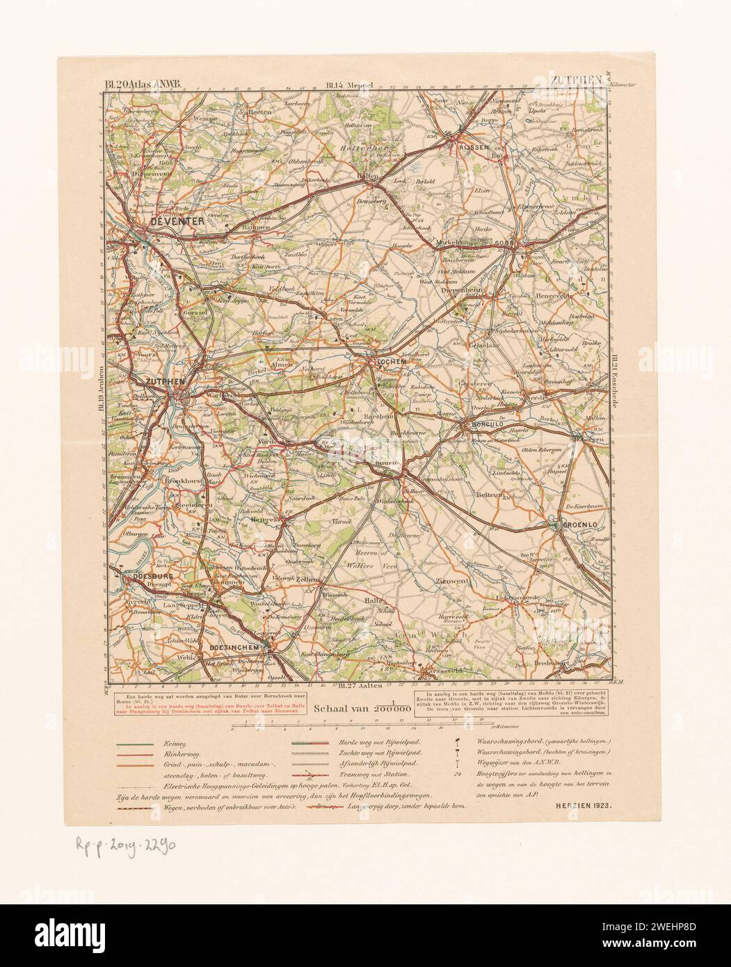 Map of the surroundings of Zutphen and Lochem, Anonymous, in or after c ...
