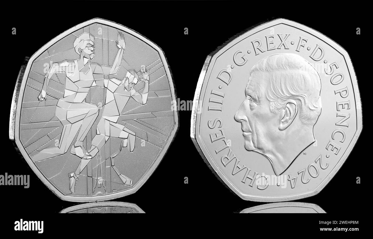 2024 olympics fifty pence Black and White Stock Photos & Images - Alamy
