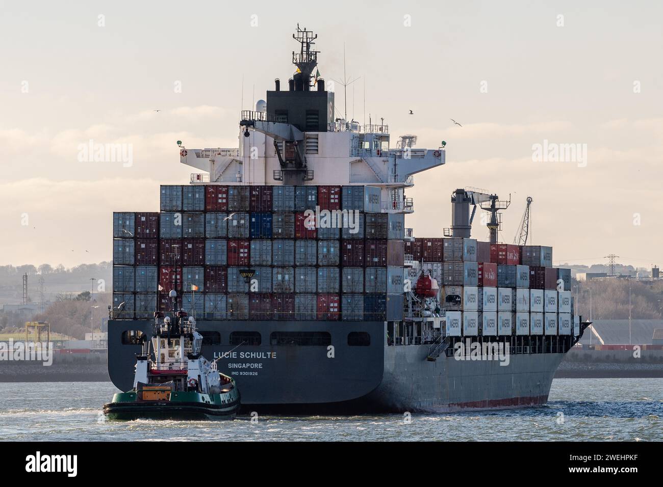 Lucie Schulte, the weekly banana container ship from Costa Rica, sails ...