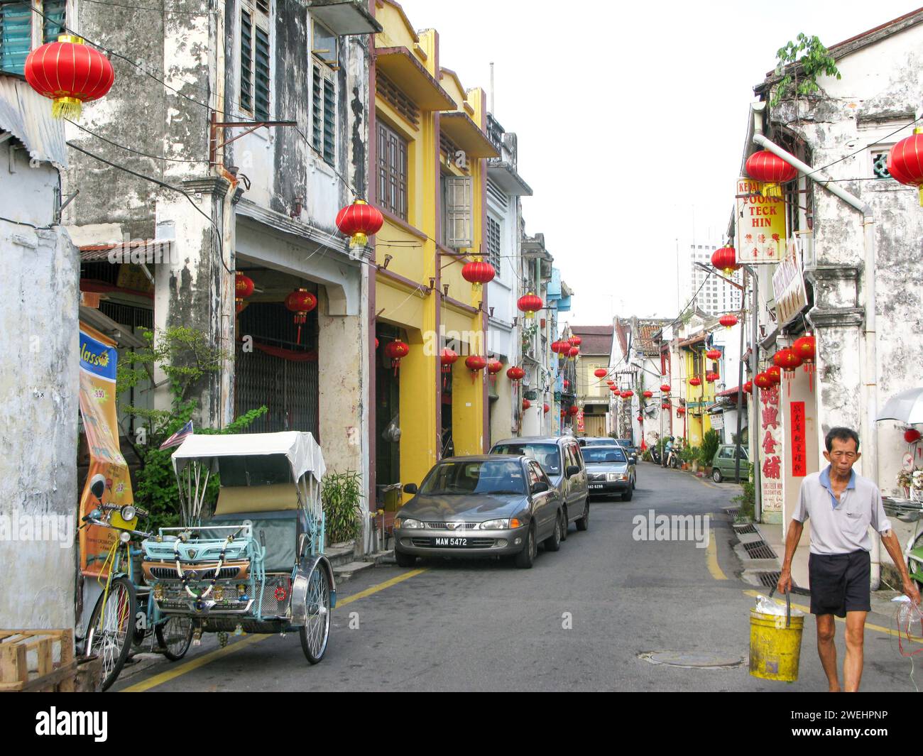 Old terraced shop houses in and near Jonker Street in Melaka City in ...