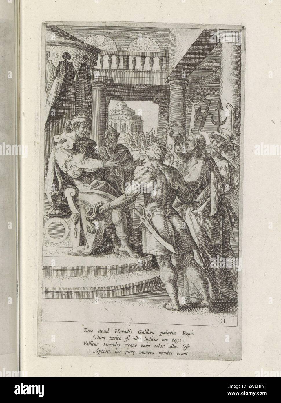 Christ for Herod, 1585 print King Herod interrogates Christ, but he ...