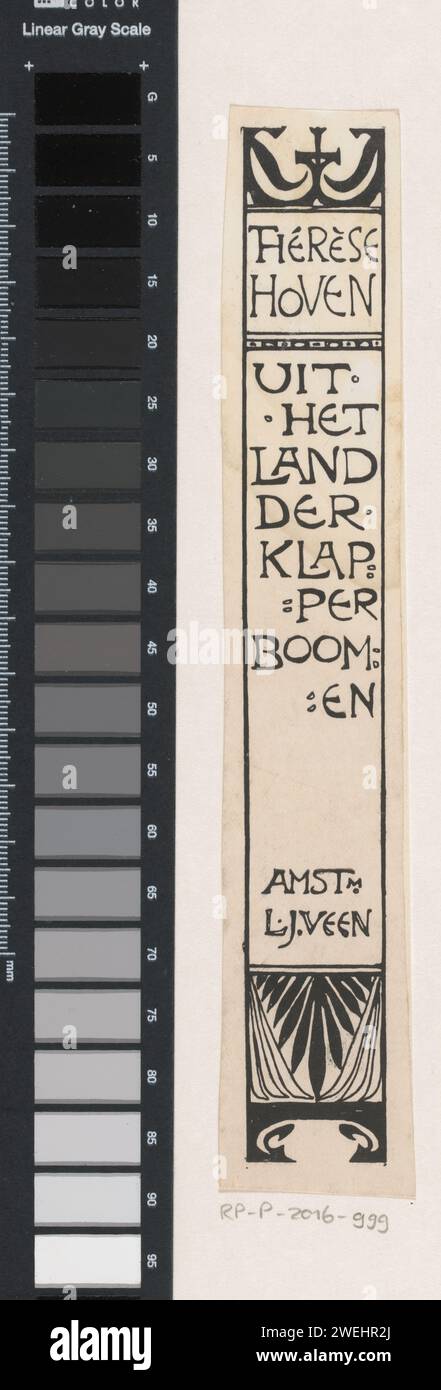 Design for a book bridge for: Thérèse Hoven, from the land of the ...