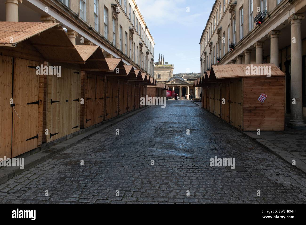 Temporary Christmas Market Stalls, Bath, Somerset, England Stock Photo ...