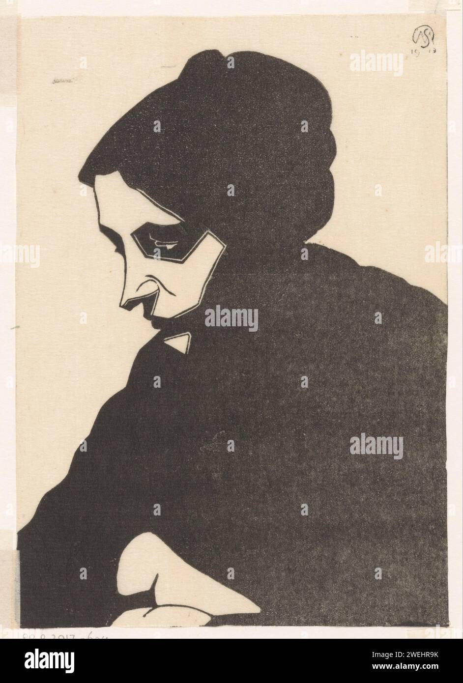Portrait of an unknown woman, Samuel Jessurun de Mesquita, 1913 print ...
