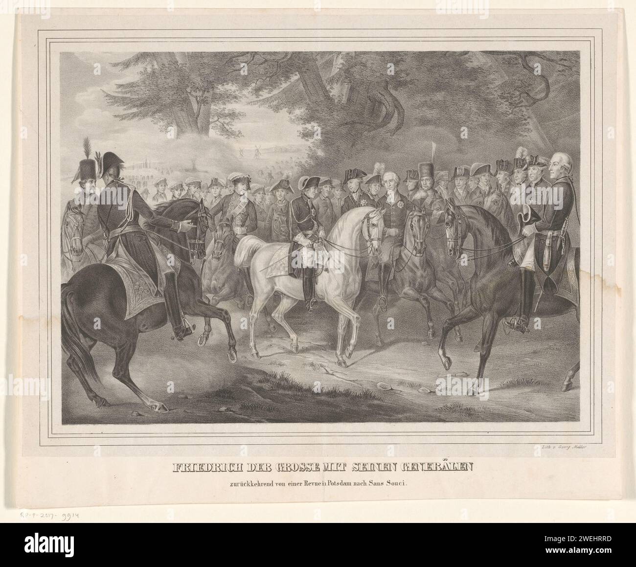 Frederik the Great between his general, ca. 1770-1780, Georg Müller ...