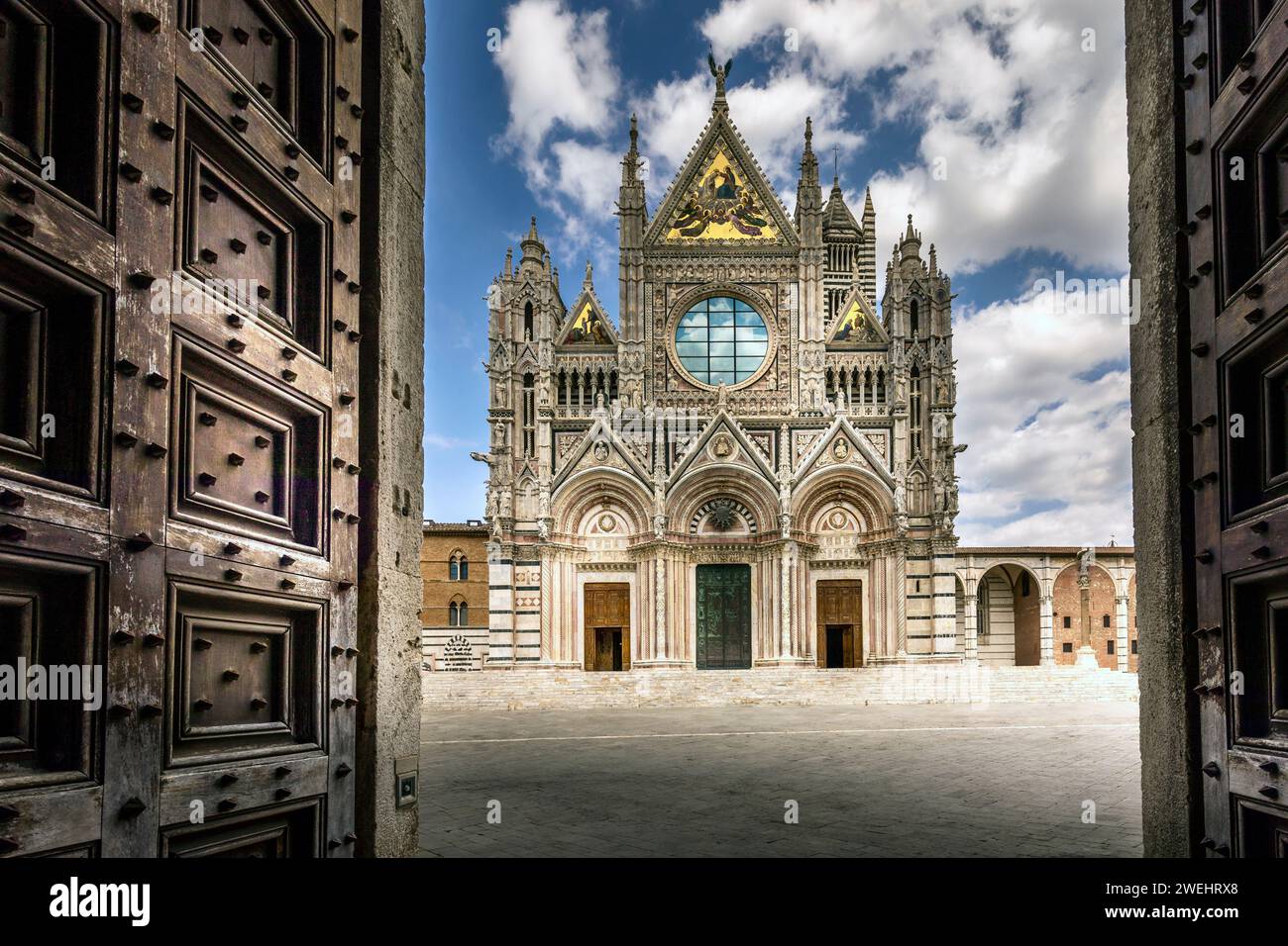 Siena, Italy - July 26, 2023: Siena Cathedral is a famous Italian ...