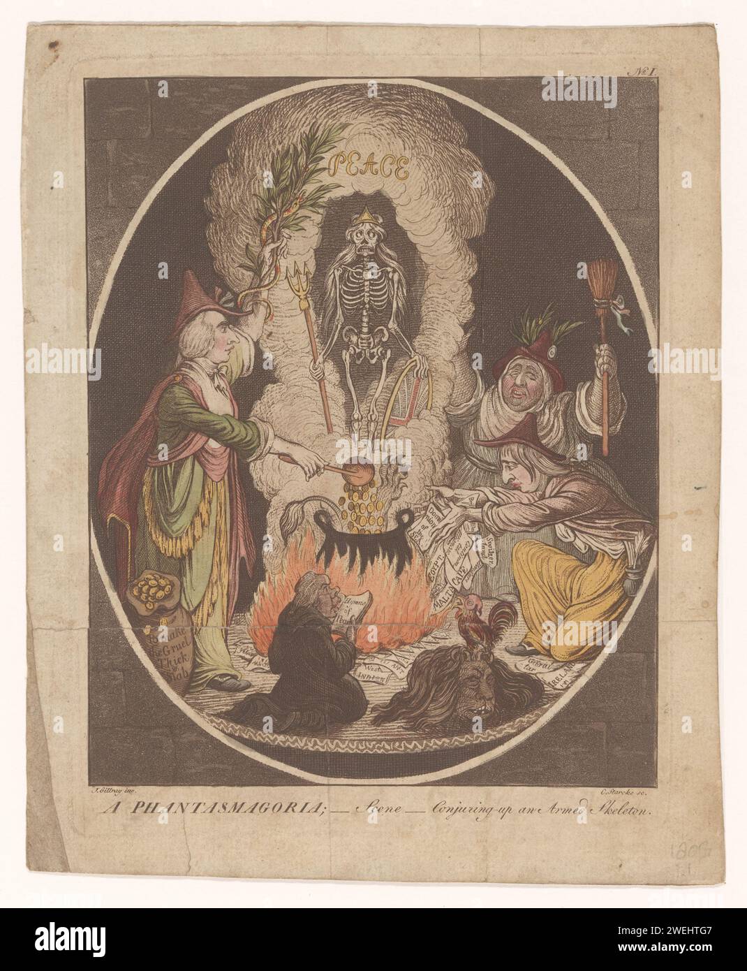 Cartoon on the Peace of Amiens, 1802, C. Starcke, After James Gillray ...