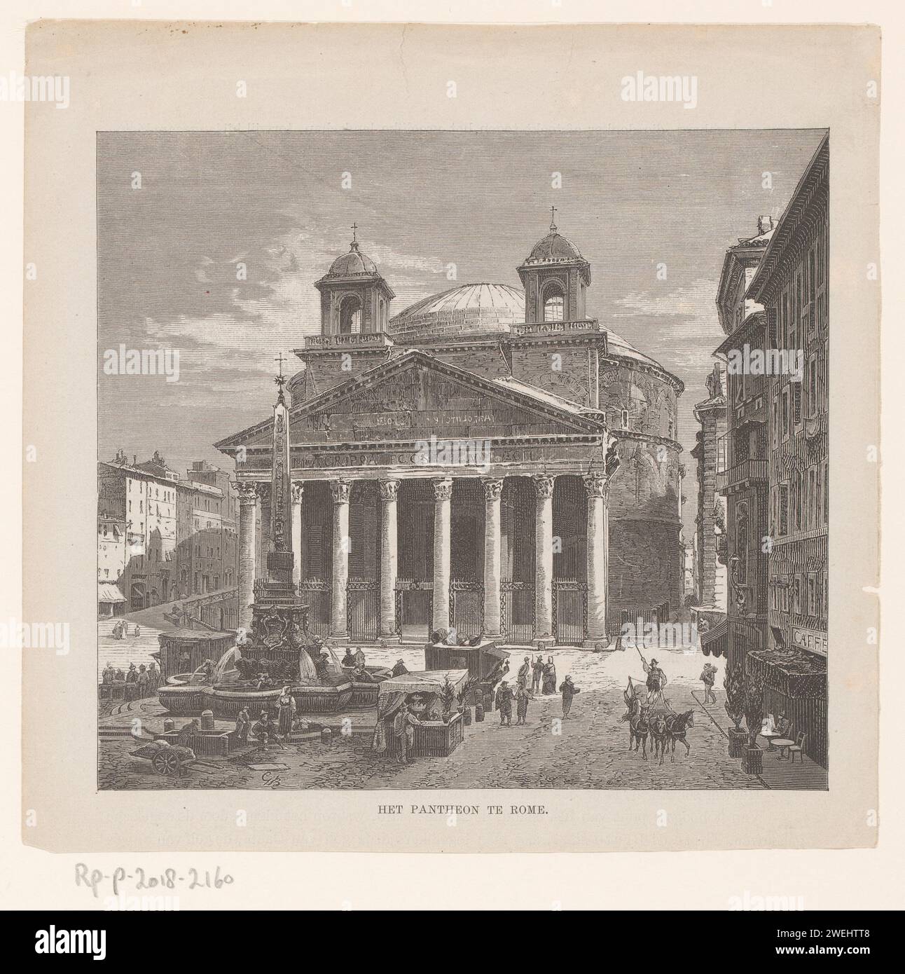 View of the Pantheon, in Rome, Gustav Bauernfeind, 1880 print paper ...