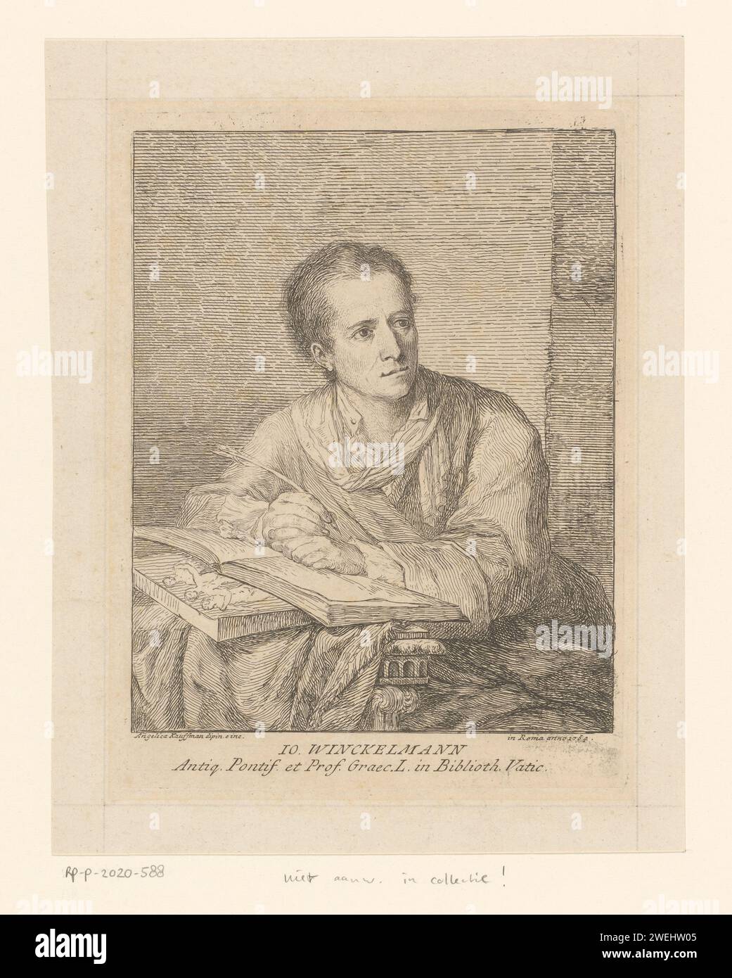 Portrait van Johann Joachim Winckelmann, Angelica Kauffmann, 1764 print ...