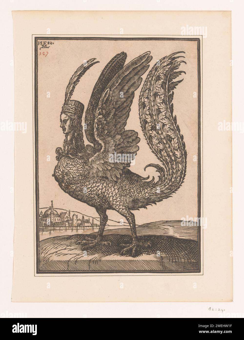 Harpij, Melchior Lorck, 1582 print A harpij or possibly an Islamic ...