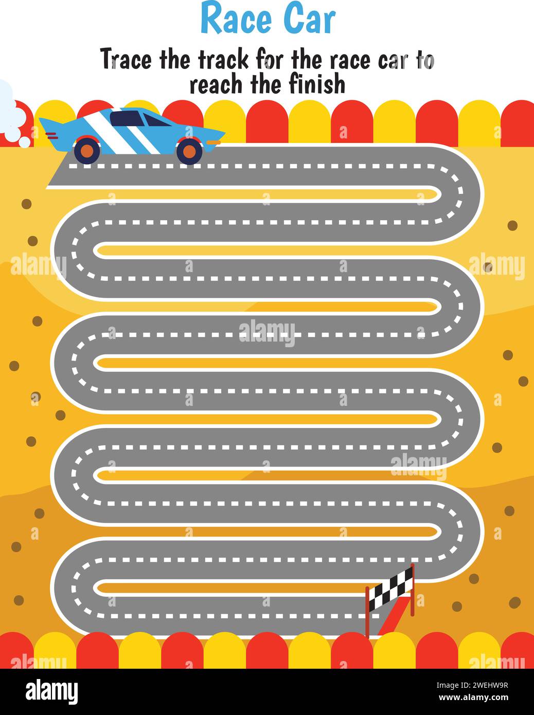 Pen tracing lines activity worksheet for children. Pencil control for ...