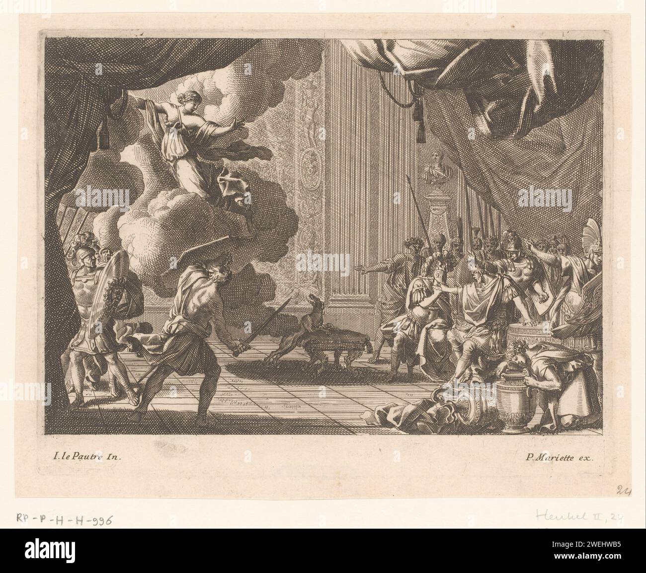 AEGEUS recognizes his son Thoseus, Jean Lepautre, 1628 - 1682 print ...