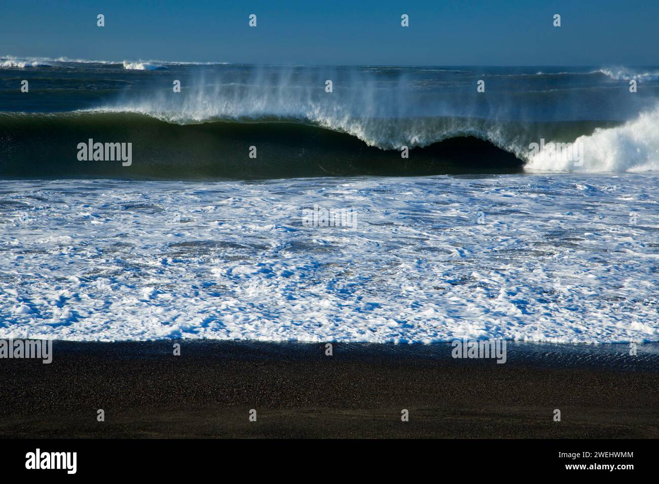 Beach surf, Damon Point State Park, Washington Stock Photo - Alamy
