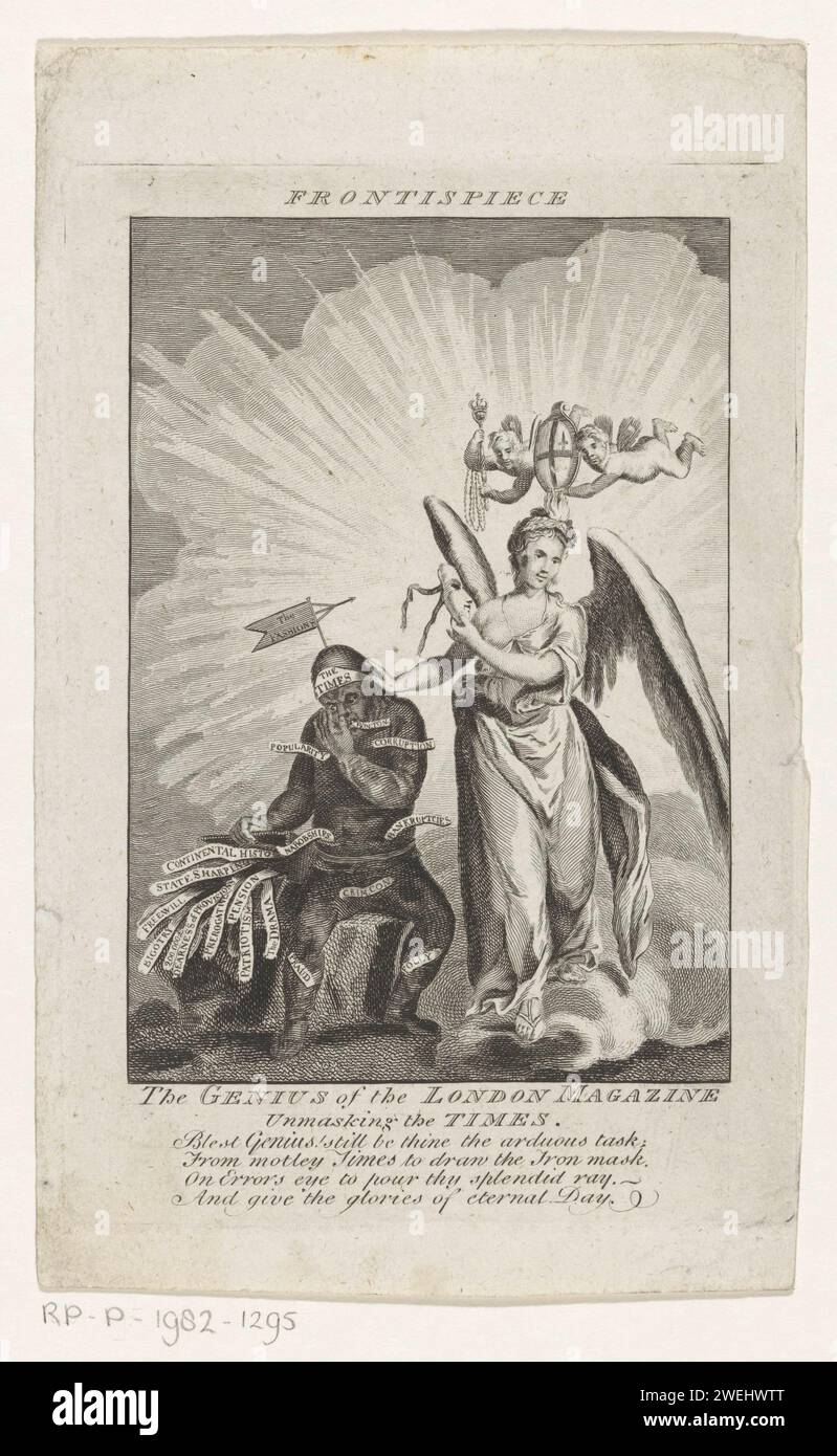 Personification of The London Magazine takes mask from The Times, 1772 ...