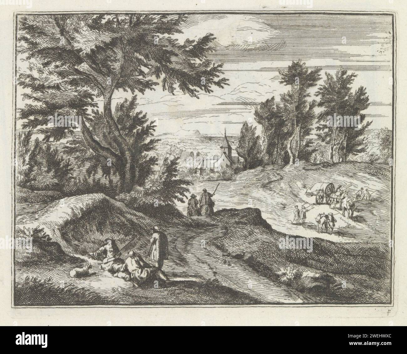 Landscape with shepherds and two riders, 1787 - 1833 print Landscape ...