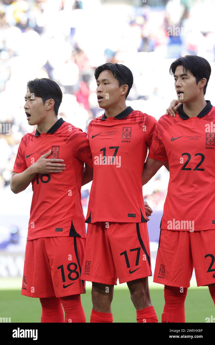 AL WAKRAH, QATAR - JANUARY 25: Lee Kang-in, Jeong Woo-yeong, Seol Young ...