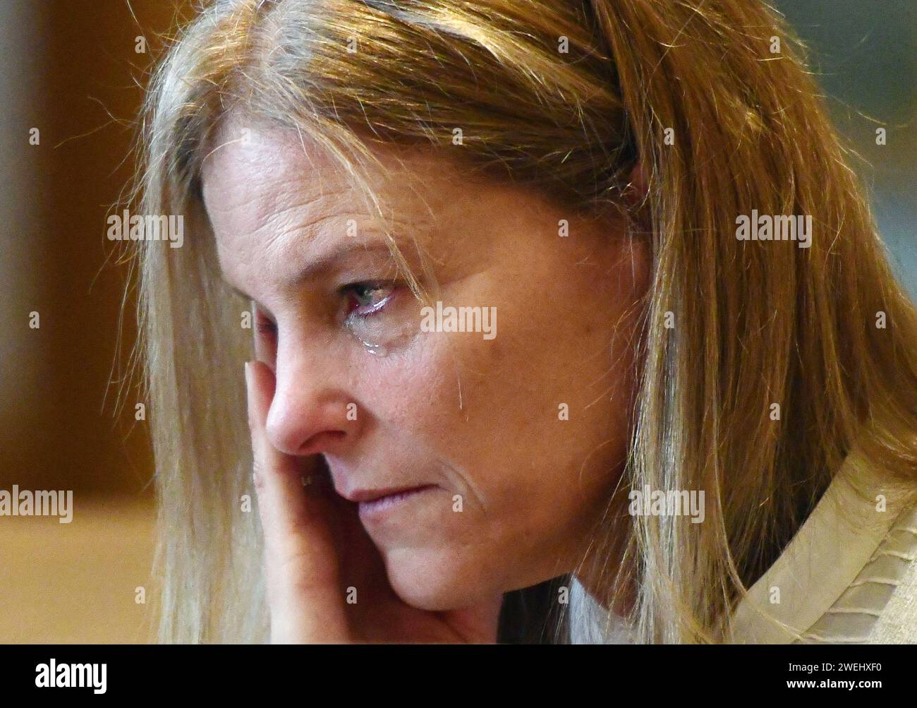 Michelle Troconis sheds a tear as her first interview with Connecticut ...