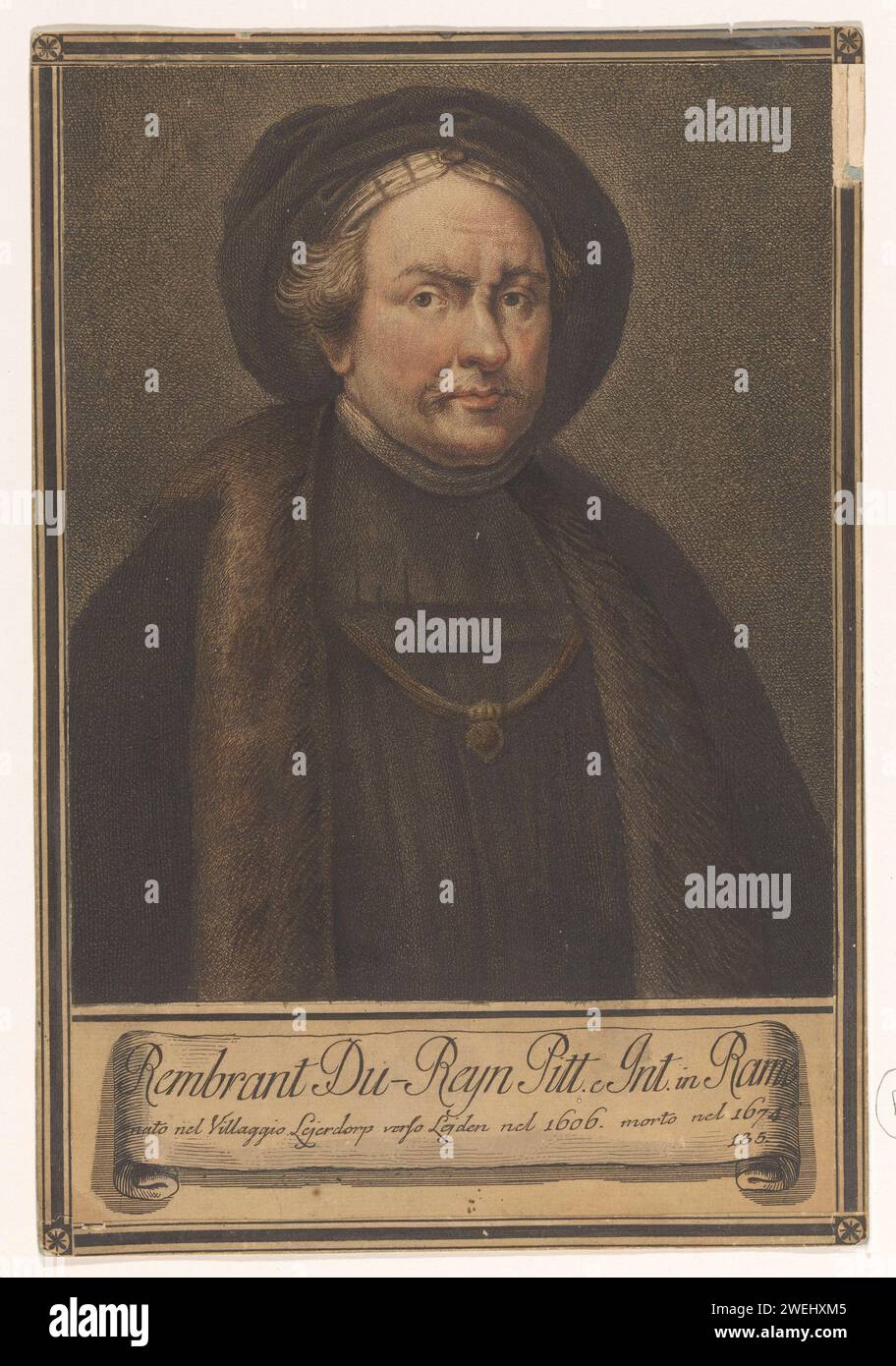 Portrait of artist Rembrandt Harmensz. van Rijn, 1752 - 1762 print ...