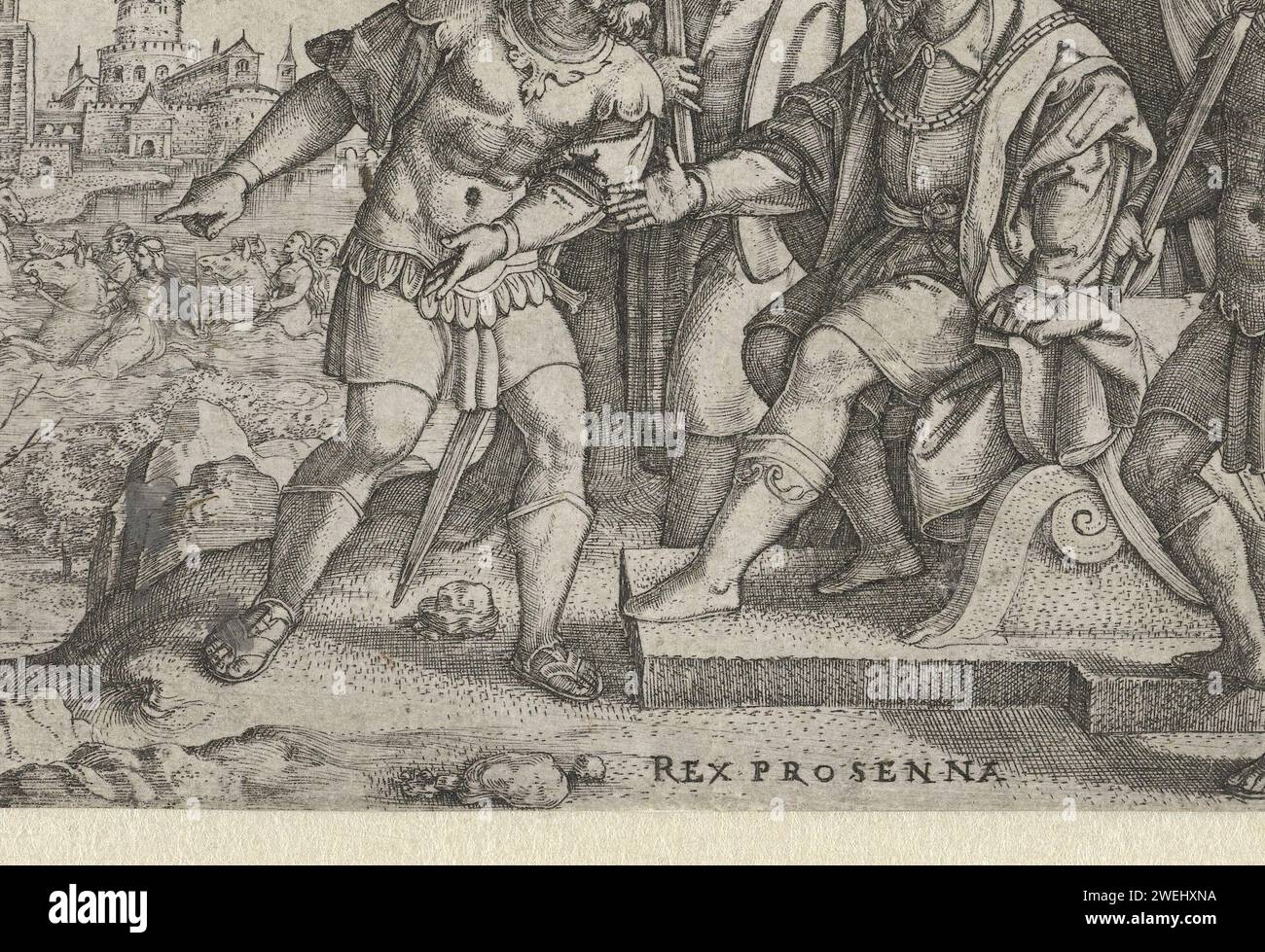 Porsenna hears that Cloelia has escaped, Georg Pencz, 1546 - 1547 print ...