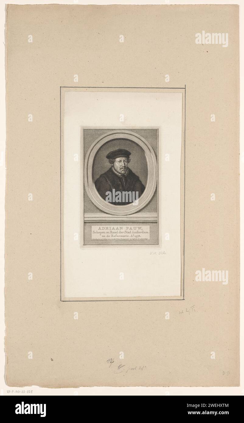 Portrait of Adriaan Pauw, Jacob Houbraken, 1796 print Portrait of the ...