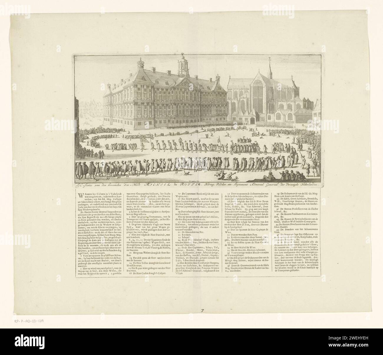 Funeral procession of Michiel de Ruyter, 1677, Jan Luyken, 1685 print ...
