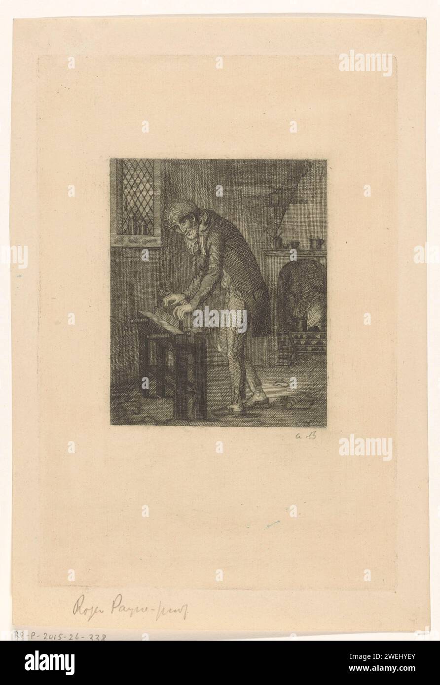Portrait of bookbinder Roger Payne, c. 1800 - c. 1900 print Roger Payne ...