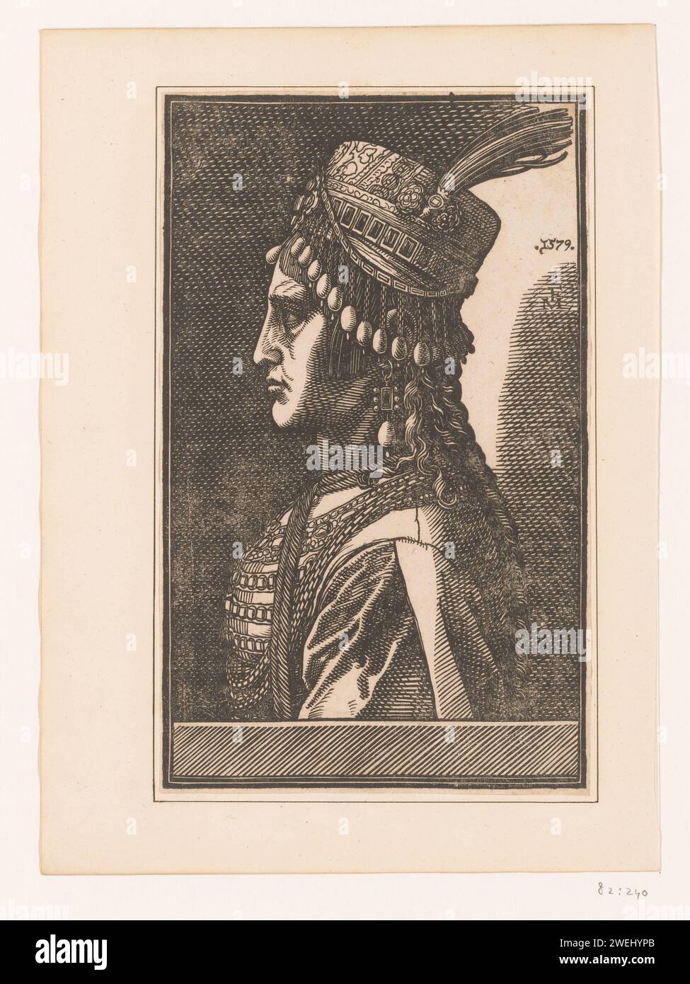 Portrait of an unknown woman of a Sultan, Melchior Lorck, 1579 print ...