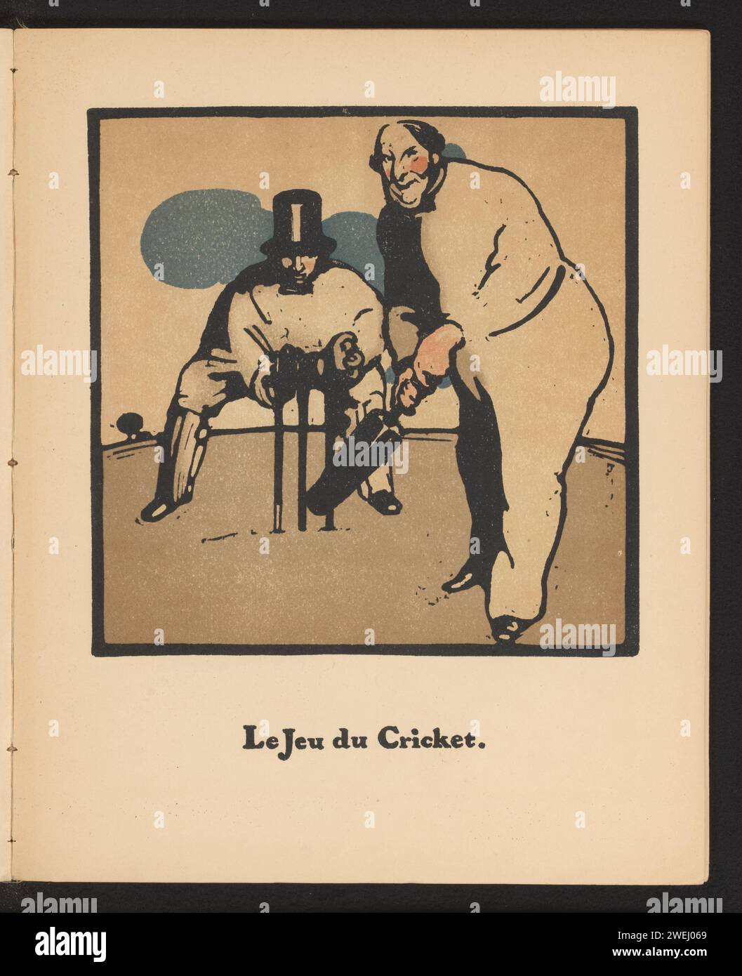 Cricketspelers, William Nicholson, 1898 print Print is part of a book ...