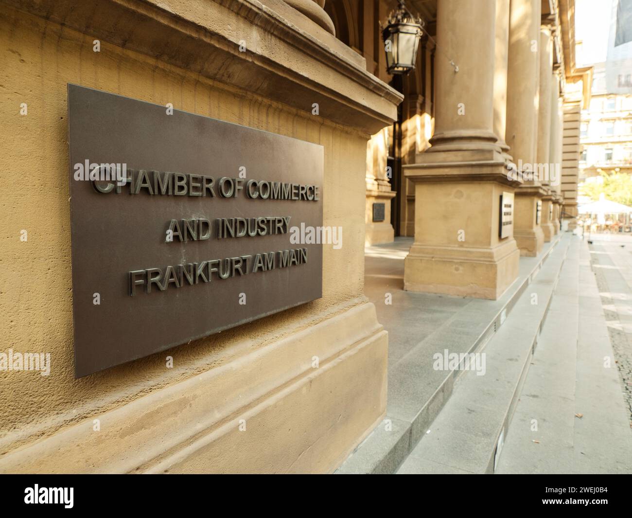 Frankfurter stock exchange sign in the German financial hub Frankfurt ...