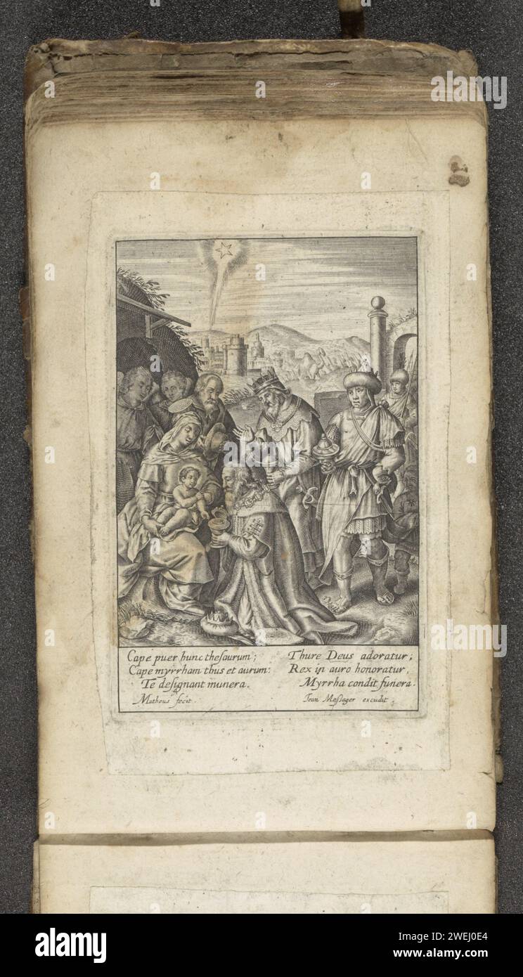 Adoration of the Kings, 1590 - 1649 print Maria is sitting on her lap ...