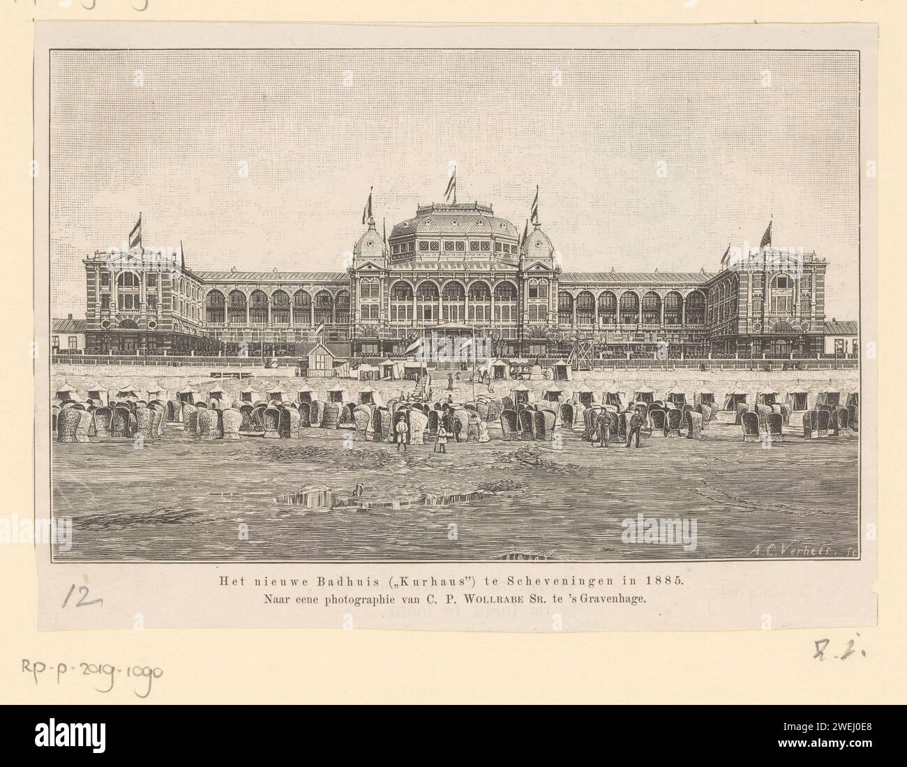 View of the Kurhaus in Scheveningen, Arnoldus Cornelius Verhees, after ...