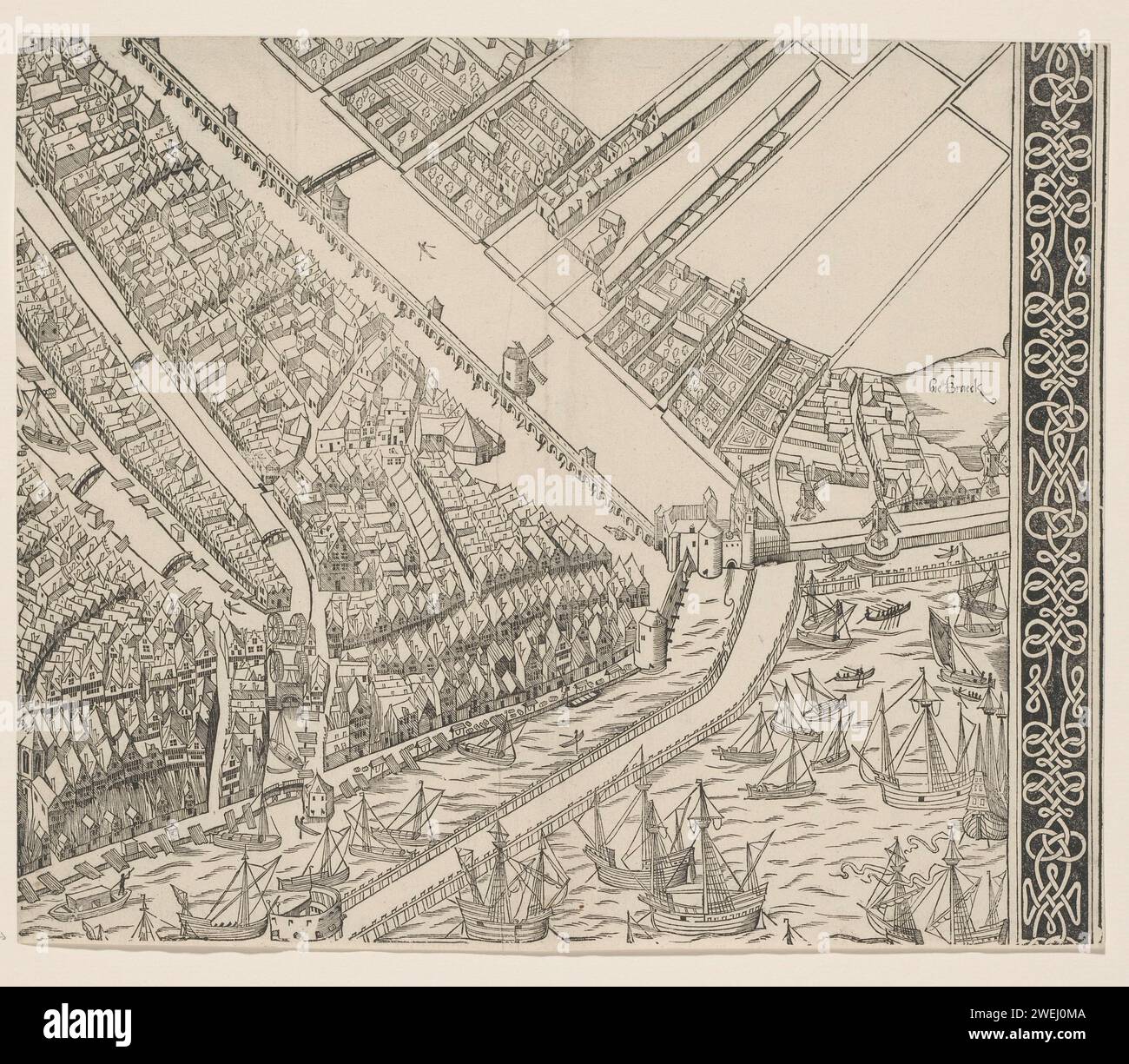 Map of Amsterdam, 1544 (ninth part), Cornelis Anthonisz., C. 1557 print Ninth part of a map of ...