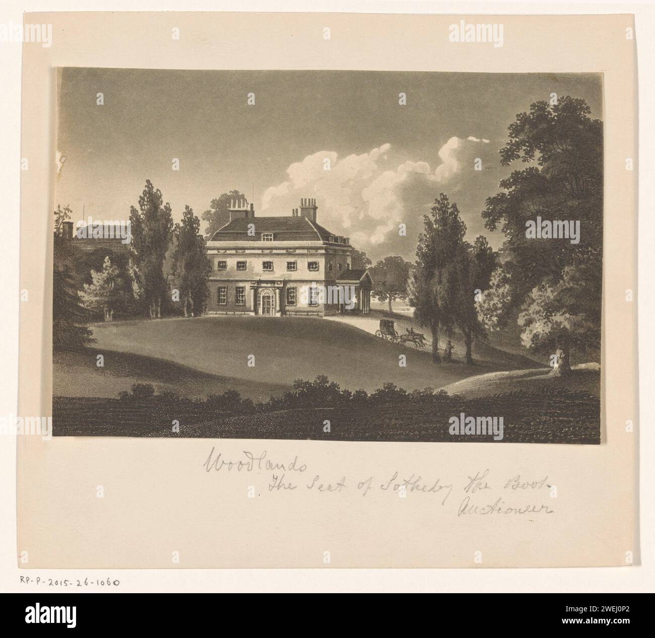 View of Woodlands House in Greenwich, John Hassell, 1804 print paper ...