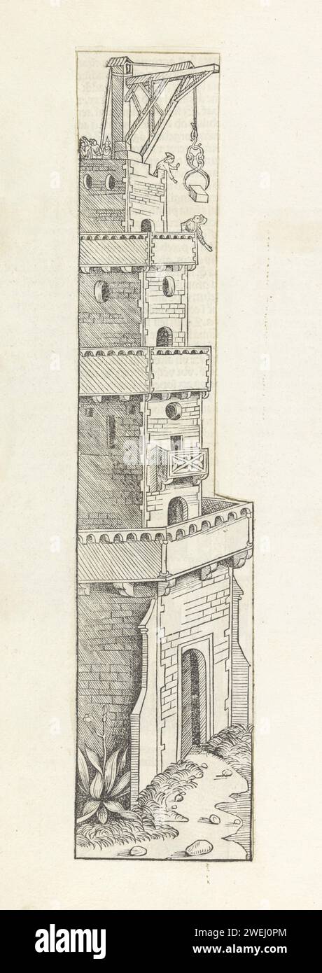 Construction of the tower of Babel, 1493 print The tower of Babel under ...