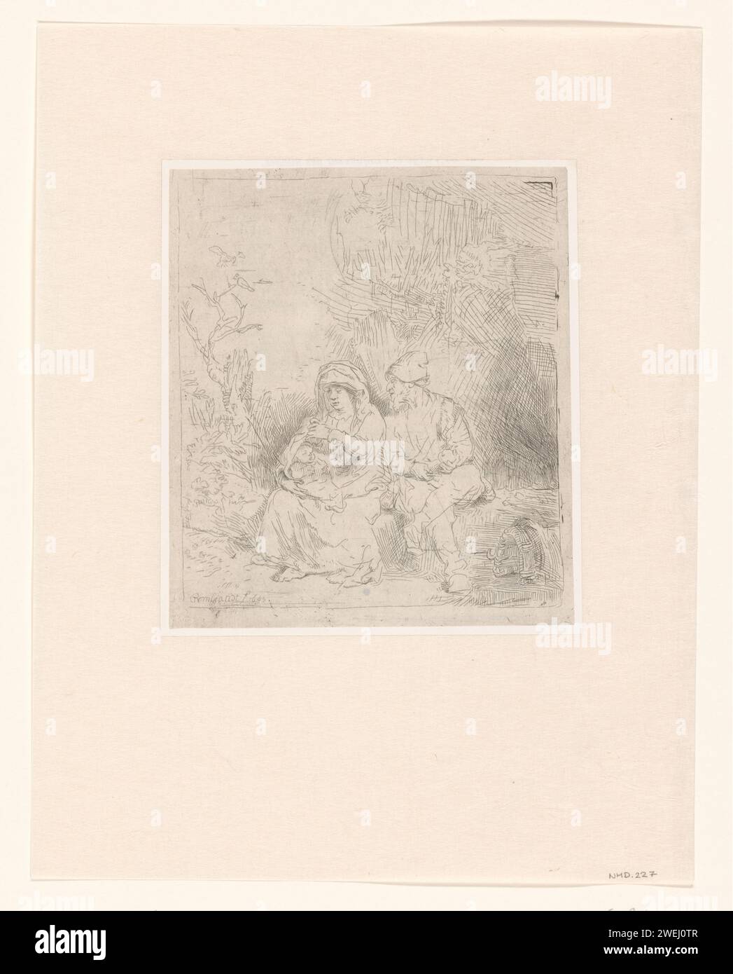 The rest on the flight to Egypt: lightly etched, Léopold Flameng, after Rembrandt van Rijn, 1859 ...