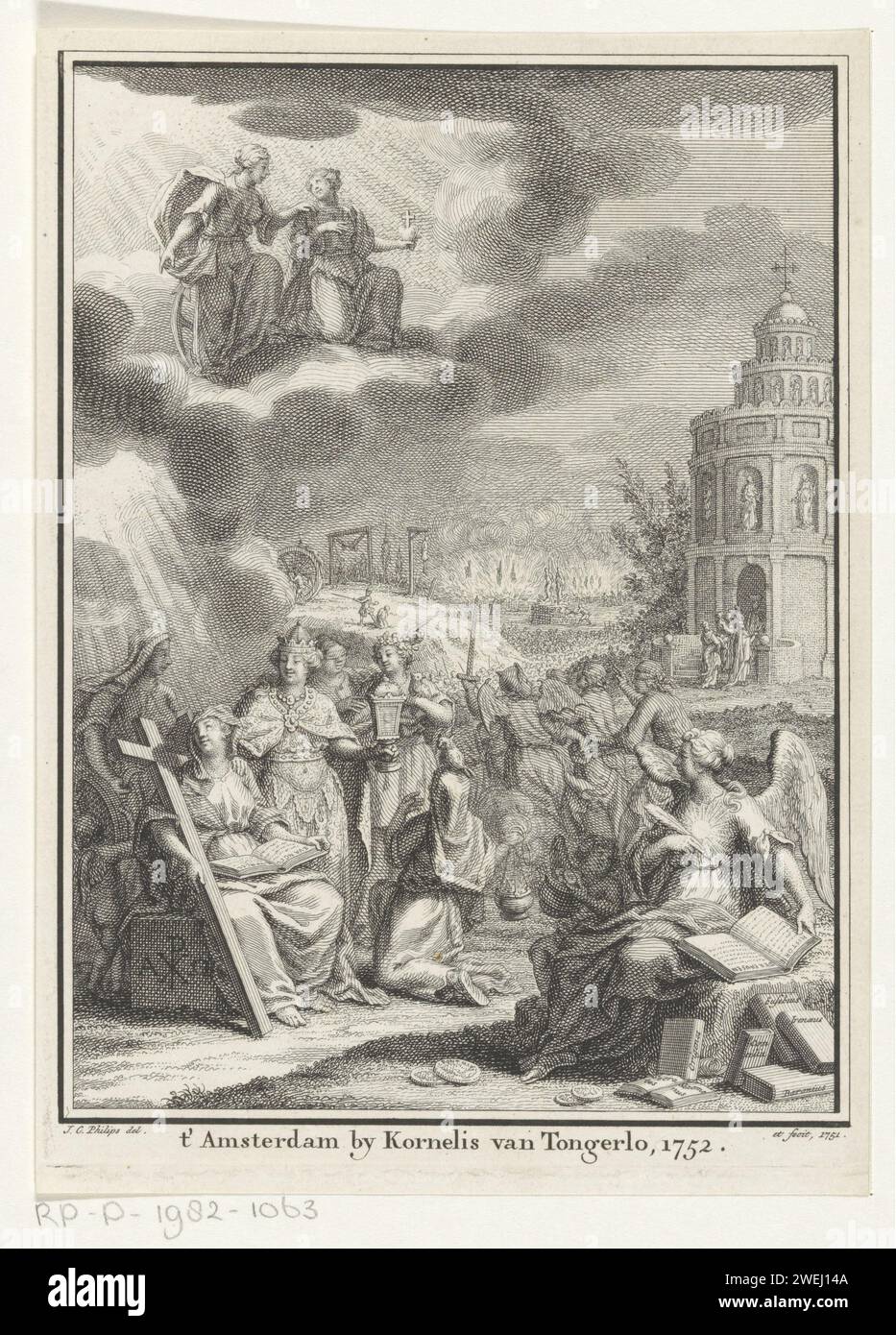 Allegorical representation with faith, crowned woman and history, Jan ...