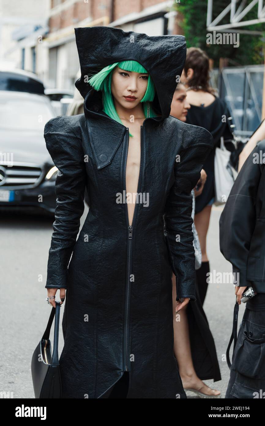 DJ Alyy Space wears all ANNAKIKI, outside ANNAKIKI show during Milan ...