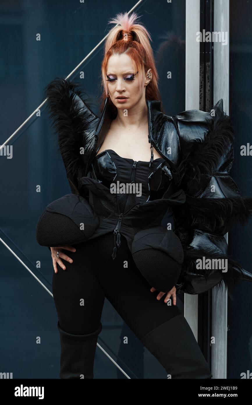 Barbara Pedrazzi outside ANNAKIKI show during Milan Fashion Week ...