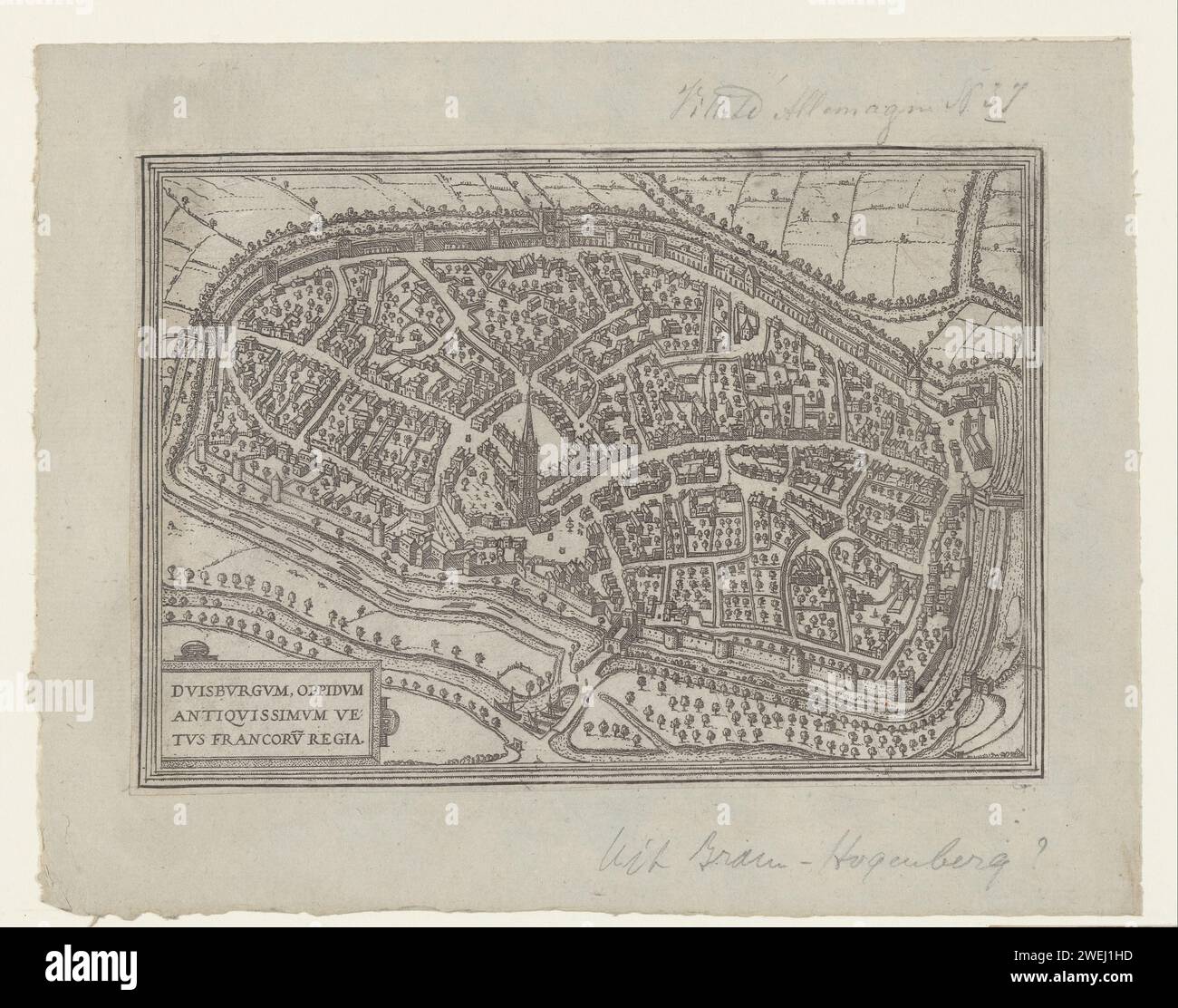 Map of Duisburg, Anonymous, 1575 - 1657 print paper etching maps of ...