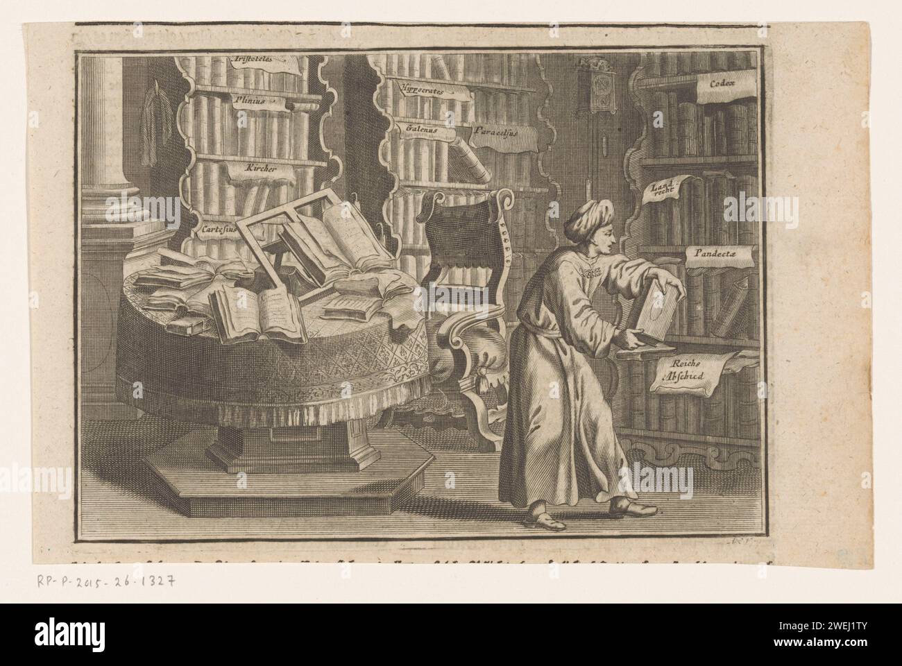 Man in a study migration, monogrammist AC of ACF, 1750 print A man with ...