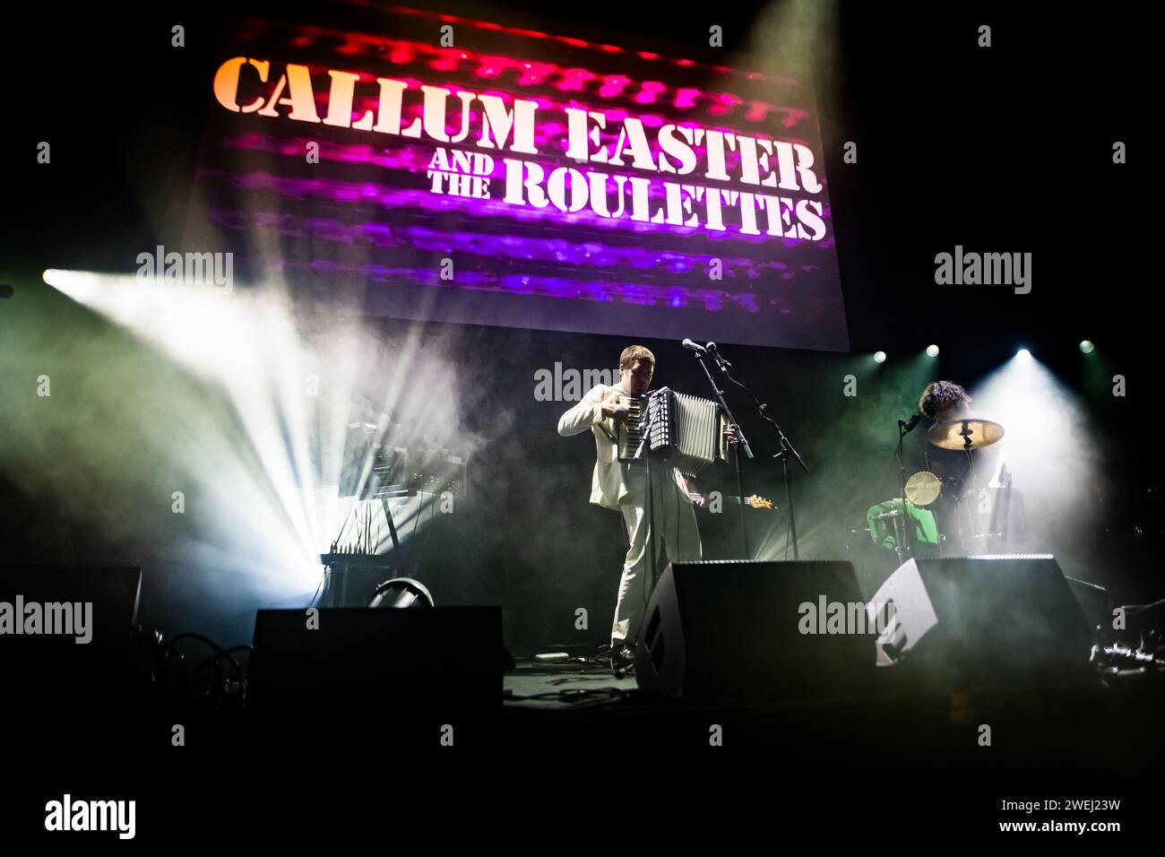 Edinburgh, Scotland. Thu 25 January 2024. Edinburgh singer-songwriter Callum Easter onstage at ...