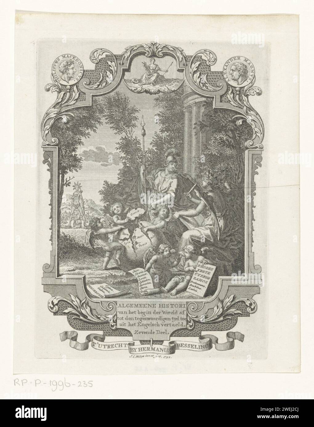 Cartouche with allegory on the history of Greece, Jan Caspar Philips ...