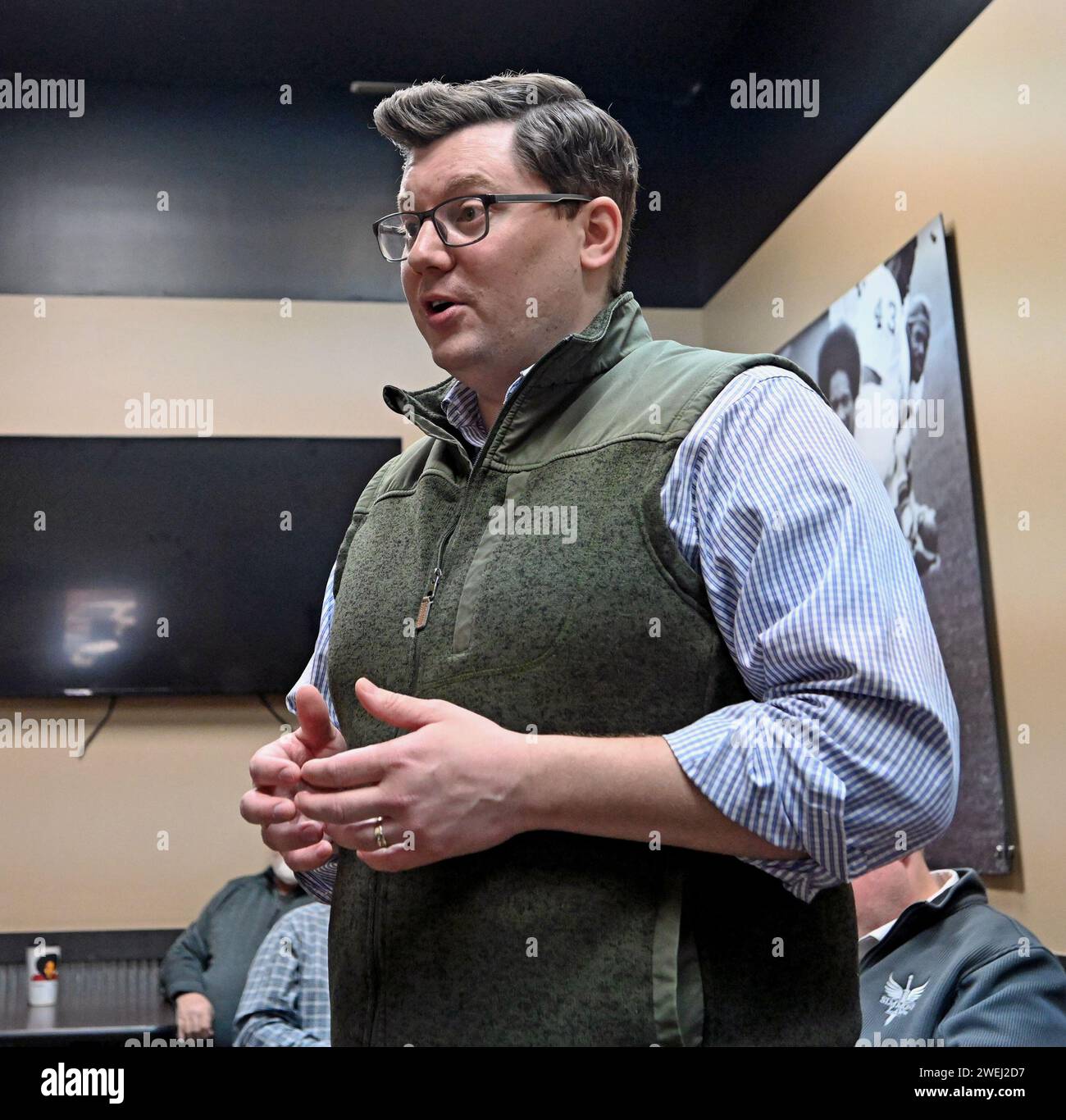 EMPORIA, KANSAS - JANUARY 25, 2024 U.S. Representative Jake LaTurner (R ...