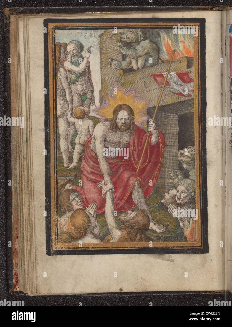 Descent into the borgested, Lucas van Leyden, 1521 print Christ ...