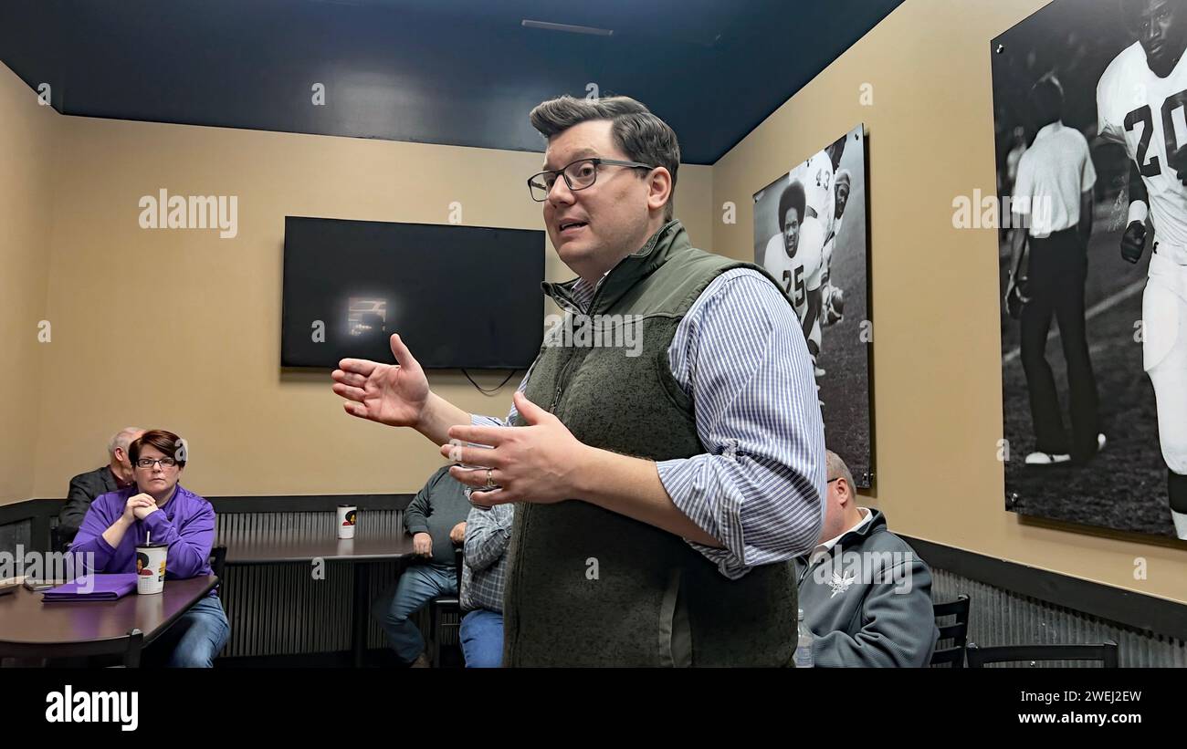 EMPORIA, KANSAS - JANUARY 25, 2024U.S. Representative Jake LaTurner (R ...