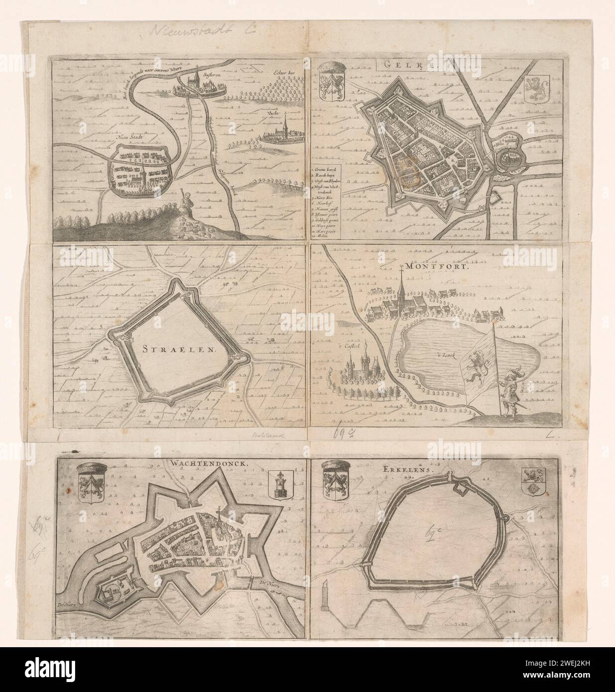 Map of Nieuwstadt, Geldern, Straelen, Wachtendonk and Erkelenz and a ...